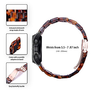 Compatible with Samsung Galaxy Watch 4 Classic 42mm/46mm Bands for Women&Men, Fashion Resin Watch Band Bracelet Replacement Straps for Samsung Galaxy Watch 4 Classic 42mm/46mm Smartwatch (Dark Amber)