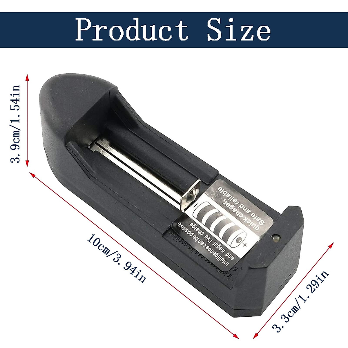 Smart 18650 Wall Charger 3.7V Single Slot Rechargeable Battery Charger for 18650 18350 16340 14500 14000 Li-ion Battery