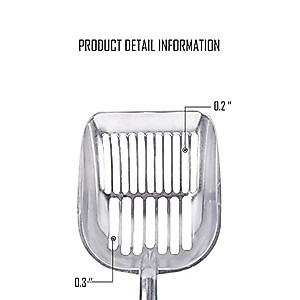 Moonshuttle Metal Cat Litter Scoop, Durable, Works with All Type of Cat Litter, Ergonomically Designed Handle