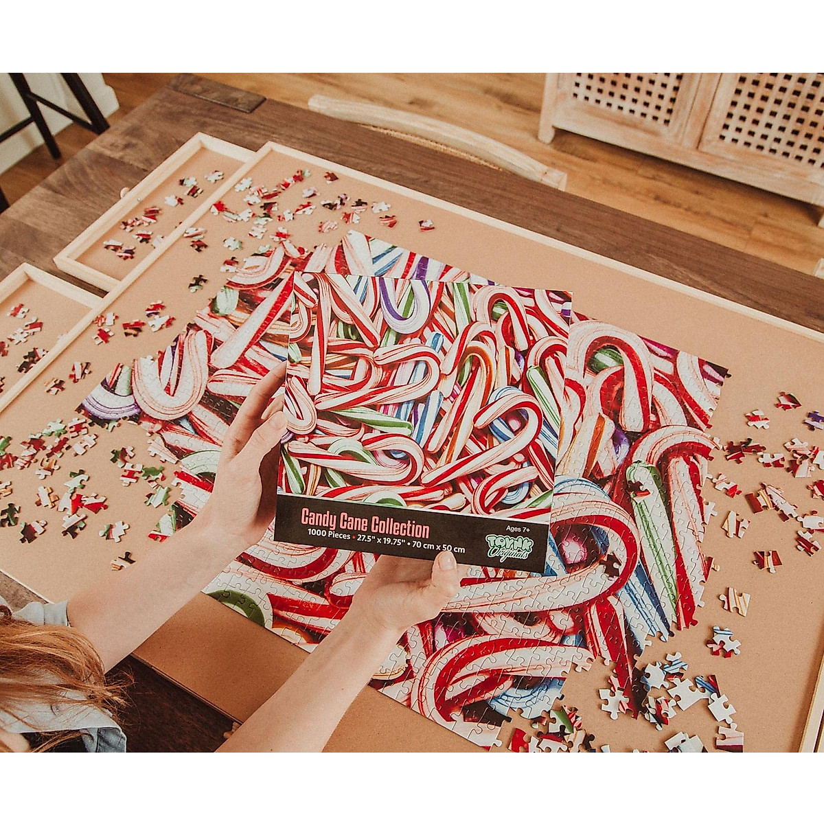 Toynk Candy Cane Collage 1000-Piece Jigsaw Puzzle for Adults | Brain Teaser, Educational Developmental Toys & Games, Building Kit Activities to Encourage Creative Play | 28 x 20 Inches