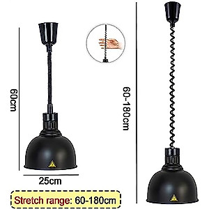 LINKANRUO Commercial Food Warmer, Buffet Heating Lamp for Keep Food Warm, Buffet Server Food Heat Lamp Plate Warmer Lamp Buffet Restaurant Equipment 3PCS Lamps