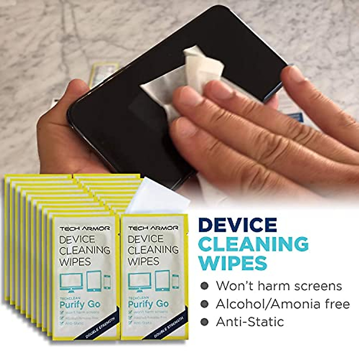 Tech Armor 120 ML Pro Cleaning Kit - Screen Cleaning Bottles for TV Screen Cleaner, Computer Screen Cleaner, Laptop, Phone, Ipad - Computer Cleaning kit Electronic Cleaner - with Microfiber Cloths