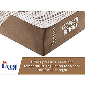 Roost Copper Smart 14-Inch Thermic Gel Memory Foam Mattress with Copper Infused Cover for Cool and Comfortable Sleep, Easy Set Up and Durable Copper Mattress, Full