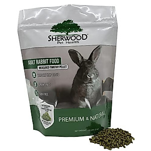 Adult Rabbit Food Timothy Hay Pellet 4.5 pounds. This Sherwood Pet Health hay-based formula is grain-free and soy-free for better digestion. Its also scientifically balanced for better urinary health.