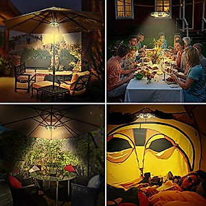 OYOCO Warm White Patio Umbrella Light 3 Brightness Modes Cordless 28 LED Lights at 200 lumens 4 x AA Battery Operated,Umbrella Pole Light for Patio Umbrellas,Camping Tents