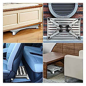 Anordsem Step Stool Folding Aluminum RV Step Platform with Anti-Slip Surface Sturdy Lightweight Maximum Load is 550 LB Perfect as RV Motorhome Trailer SUV Camper Extra Step