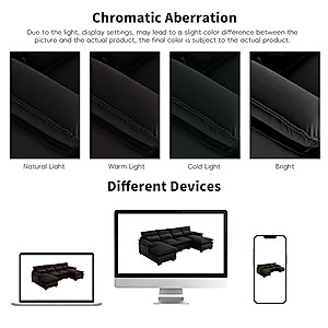 U-Shaped Symmetrical Modular Sectional Sofa Couch Velvet Upholstery Cloud Cushions Deep Seat Sleeper Sofa&Couch W/Wide Chaises and 4 Pillows for Living Room