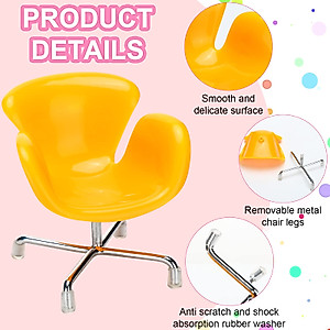 12 Pieces 1:6 Scale Dollhouse Miniature Plastic Chair Colorful Miniature Chair Dollhouse Furniture DIY Mini Armchair Backrest Swivel Egg Chairs for Dolls Dollhouse Accessories Decoration, 6 Colors