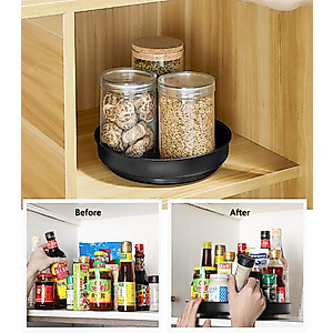 Lazy Susan Turntable Spice Organizer 9", Rotating Spinning Lazy Susans Storage Container For Kitchen Pantry, Counters, Countertop, Shelf, Table, Vanity black