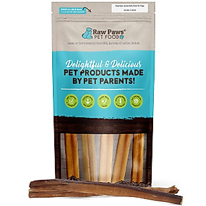 Raw Paws Jumbo Bully Sticks for Dogs, 12" (5 Pack) - Extra Large Bully Sticks for Dogs - Cows No Added Hormones, Pizzle Sticks for Dogs, Long Lasting Bully Bones for Aggressive Chewers