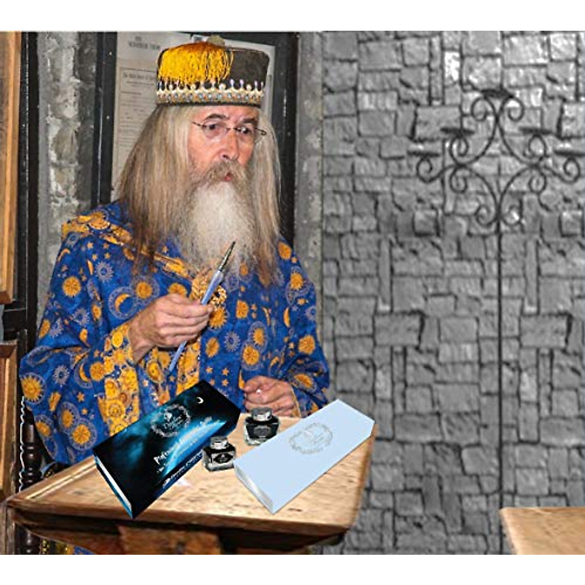 DAVELIOU 19-Piece Wizard Calligraphy Set for Beginners and Professionals, Creates Clean and Smooth Lines, Calligraphy Kit Includes Pens, Inks, Nibs, and Case (Blue & Silver)