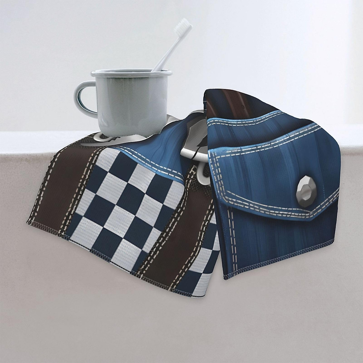 Heantstoy Happy Father's Day Tools Hand Towel Soft Bath Towel Kitchen Tea Dish Towels Bathroom Decorations Housewarming Gifts 27.5in X 15.7in