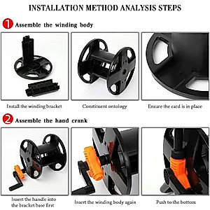 Hose Winding Reel, Hose Storage Reel, Hose Reel Water Pipe Storage Rack ABS Single Arm Tool, Portable Hose Cart Water Pipe Storage Rack Reel Garden Tool Accessories for Garden Car Washing Watering