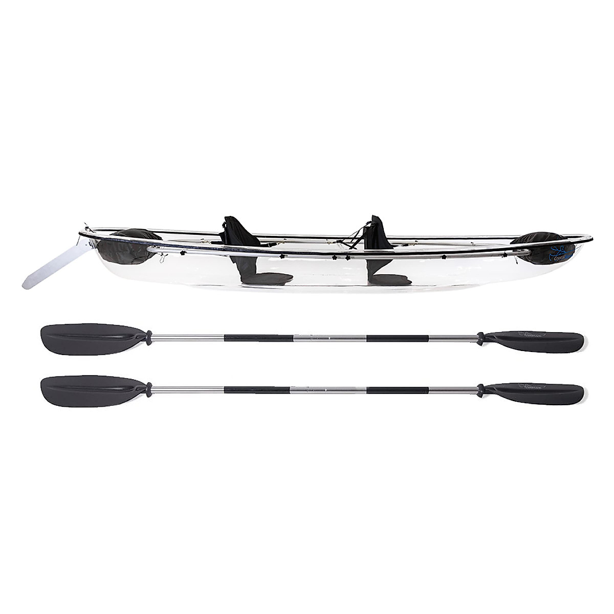 Genuine Crystal Kayak by The Crystal Kayak Company | Clear Commercial Grade Single/Double Riders | Transparent Hybrid Kayak/Canoe | Exploring, Fishing, Rental or Family Fun!