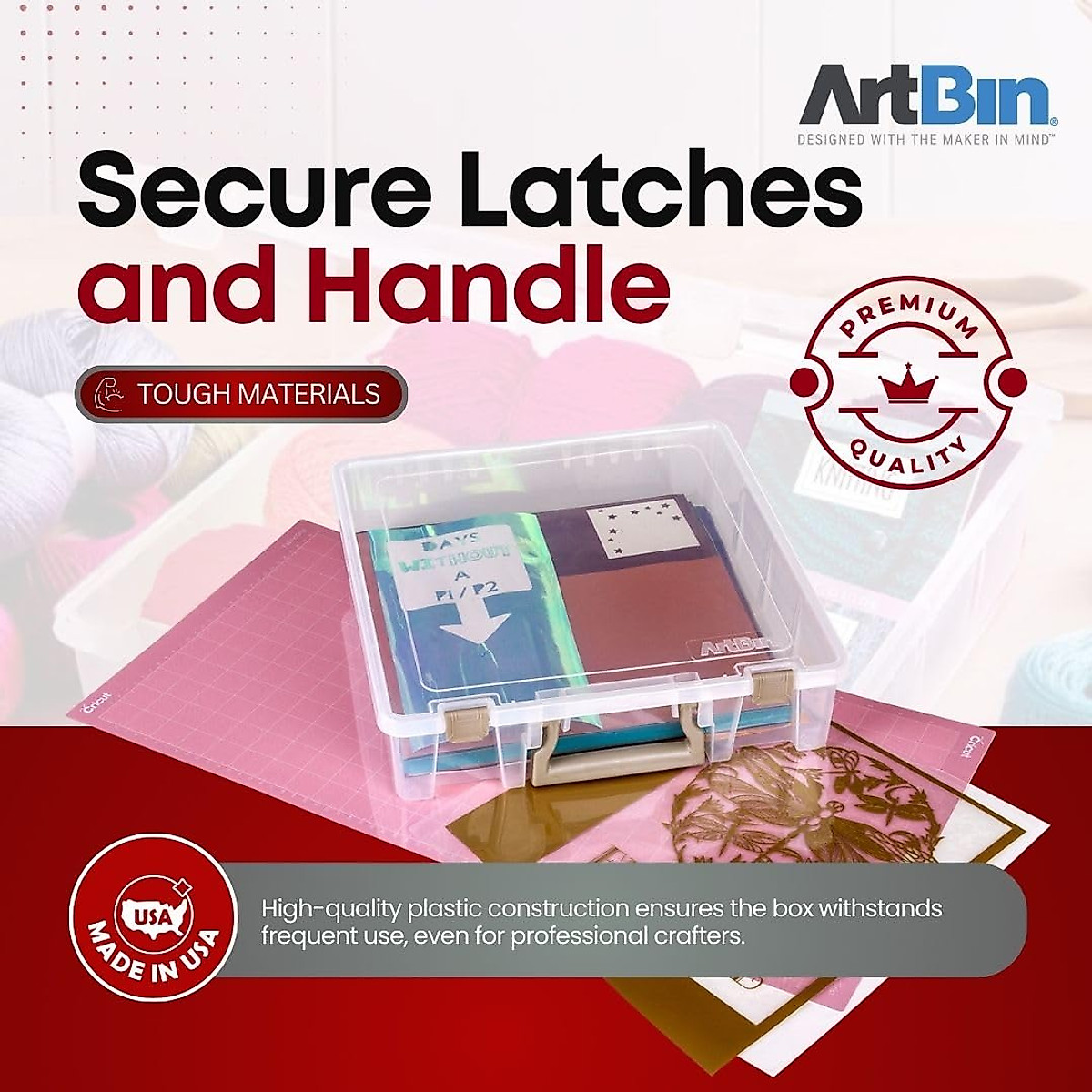 ArtBin 6955AB Super Satchel 1-Compartment Box, Translucent Clear