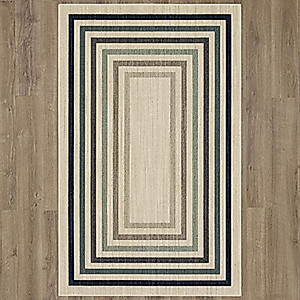 Mohawk Home Forsyth Park Beige Geometric Striped (2' X 3') Scatter Rug