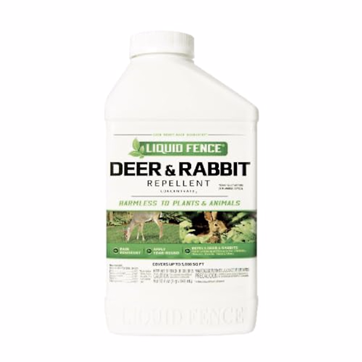 Liquid Fence Deer And Rabbit Repellent Concentrate 32 Ounces, Apply Year-Round