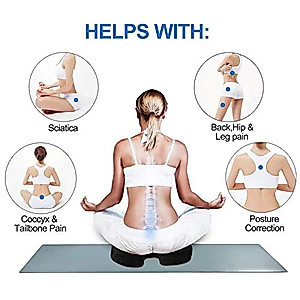 SnugPad Upgraded Memory Foam Seat Cushion, for Sciatica, Back, Hip, and Tailbone Pain Relief, Firm Comfortable, Support for Office Chair, Wheelchair,Car. Nonslip Orthopedic Memory Foam Coccyx Cushion