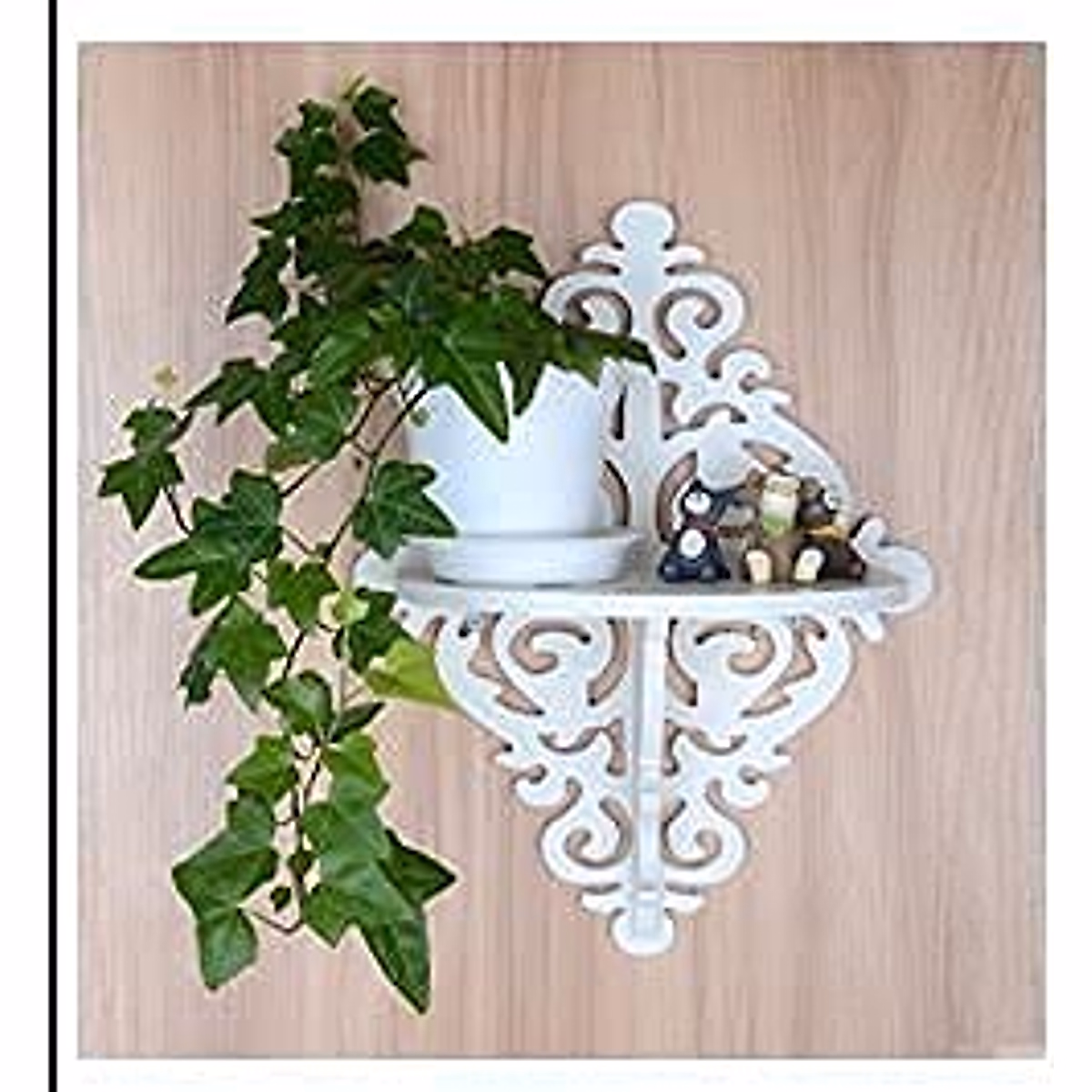 hadaaya White Wall Mounted Decorative Floating Shelves for Living Room Bedroom, Office, Home Decor