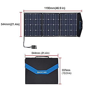 ACOPOWER HY-X30A 32 Quarts Battery Power Refrigerator Portable 12V Freezer with App Control and 3 X 30 Watt Solar Panel Combination Kit for Truck RV Boat Outdoor Camping, X-32Qt/30L+90W, Silver