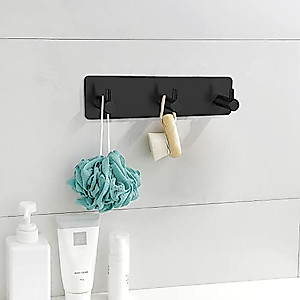 Bathroom Towel Hook Rack Coat Hook Row Hook 304 Stainless Steel,Wall Organizer for Bedroom,Towel Hooks for Bathrooms,Door Hooks for Hanging (Black1)