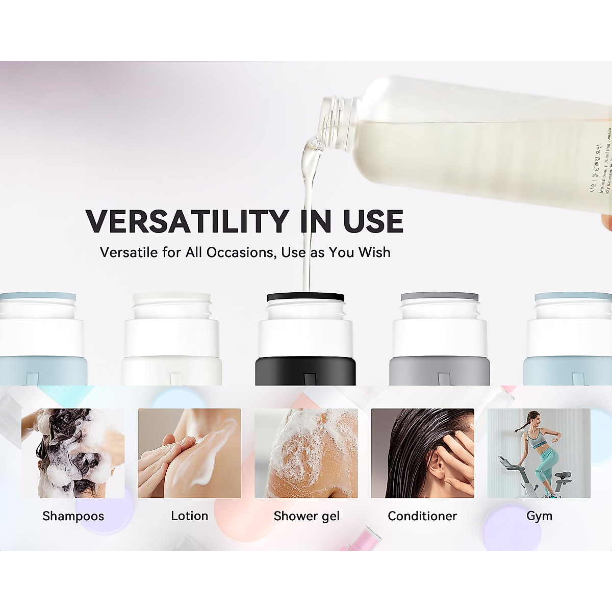 Vinofes 16 Pack Travel Size Toiletries Kits - Leak Proof TSA Approved Travel Bottles for Toiletries Essential - BPA Free Travel Containers for Shampoo, Conditioner, Lotion (16Pcs/Black)