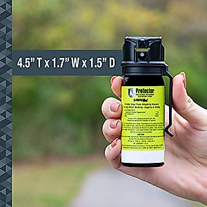 SABRE RED SABRE Protector Dog Spray with Belt Clip, 7 Bursts, Long 15-Foot (4.6-Meter) Range, Humane Dog Attack Deterrent, Maximum Strength Allowed By EPA