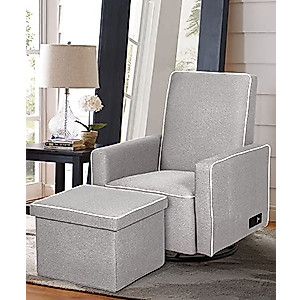 Relax A Lounger Lyndon Glider Chair with Ottoman, Taupe