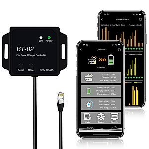 ECO-WORTHY Bluetooth Module 5.0 for MPPT Solar Charge Controller, with 82ft Wirelessly Remote Control, Real-time Monitor and RJ45 Communication Port, BT-02 RS485
