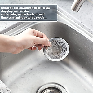 100 Pcs 2.75" Mesh Sink Strainers Stainless Steel Drain Strainer Bathroom Sink Strainers Kitchen Drain Strainer Mesh Shower Drain Hair Catchers for Lavatory Balcony Laundry Mop Pool RV Sink