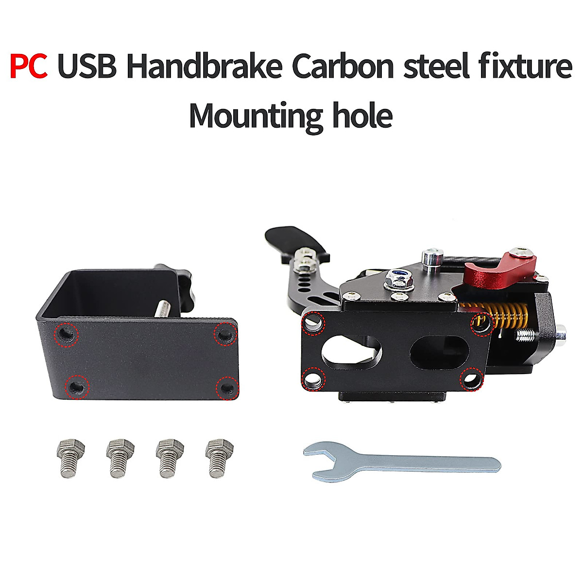 Dcutn 16Bit PC USB Handbrake for SIM Racing Games G920/27/29 T500 T300 LFS/DiRTRally / DiRT4/Project CARS/DRIVECLUB/Asset to Corsa/ WRC8(Black With Clamp)