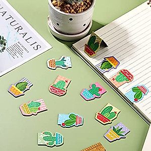 50 Pieces Cactus Magnetic Bookmarks Cute Green Plants Magnet Page Holder Clip Gift for Students Teachers Office School Supplies (Cactus Style)