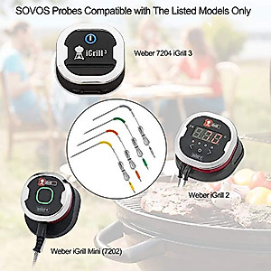 4-Pack Upgraded Replacement Probe Kit for Weber Igrill, Ultra Accurate & Fast up to 716°F /380°C，Meat Grill Probe Ambient Probe Compatible with Igrill Mini,Igrill 2,Igrill 3 with Probe Clip Holder