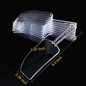 Multi-Purpose Plastic Clear Kitchen Scoops, Ice Scoop for Weddings, Candy Dessert Buffet, Protein Powders, Ice Cream, Coffee, Tea (6.5 Inches, 8 Pieces)