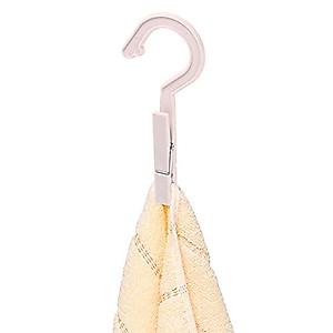 DOITOOL Clothespins, 3PCS Portable Hanging Clothes Clips Multifunctional Plastic Windproof Clothespins for Sock Underwear Pants for Travel Home (Beige)