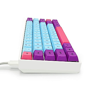 SK64 60% Mechanical Gaming Keyboard, 61 Keys Multi Color RGB Illuminated LED Backlit Wired Programmable With PBT Heat Sublimation Keycaps for PC/Mac Gamer (Joker Limited Edition, Gateron Optical Blue)