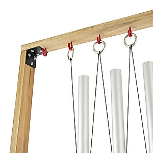 Set of 7 Chakra Tuned Healing Chimes with Framed Wood Stand - Includes 7 Chimes, Stand, & Mallet/Great for Sound Therapy & Chakra Balancing