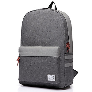 Laptop Backpack, Water Resistant High School Backpack in Gray by Vaschy fits up to 15 Inch Laptop