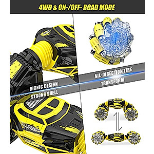 DoDoeleph Gesture RC Car, Remote Control Car, RC Stunt Cars with Watch Hand Controlled Car Sensing Truck Crawler 360°LED 1/16 4WD 12.5MPH Rechargeable Toy Cars for Kids Boys Girls Adults