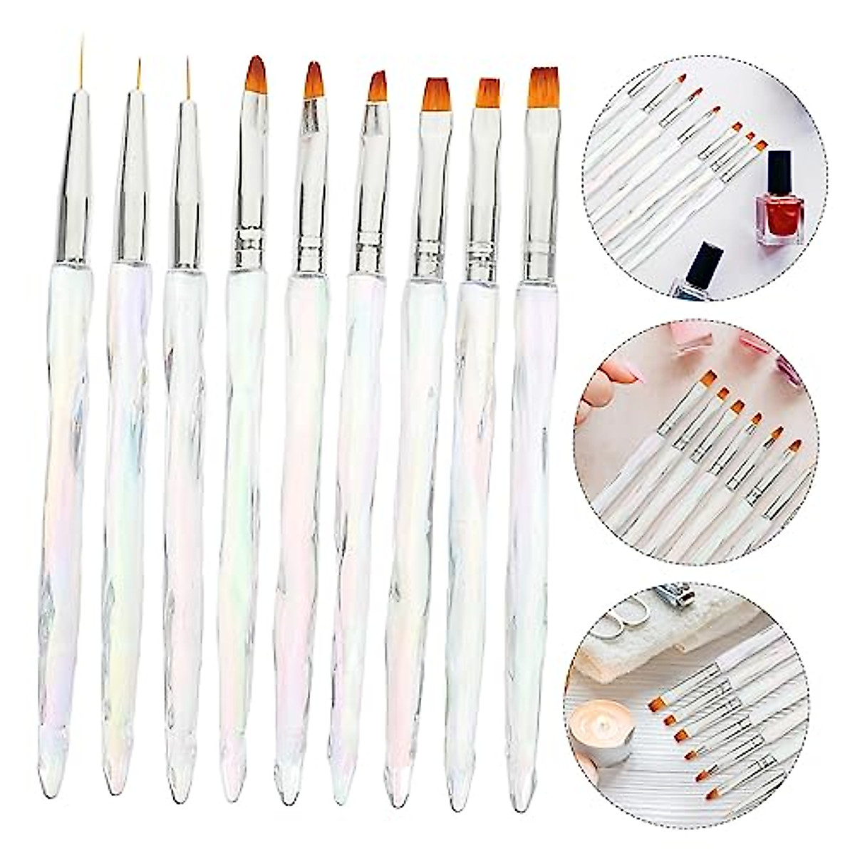 FRCOLOR 9Pcs Nail Pen nail liner brush arts & crafts nail gem picker nail dotting pen lipstick pen nail art supplies nail supplies lipstick applicator lip liner tool Japanese-style Acrylic