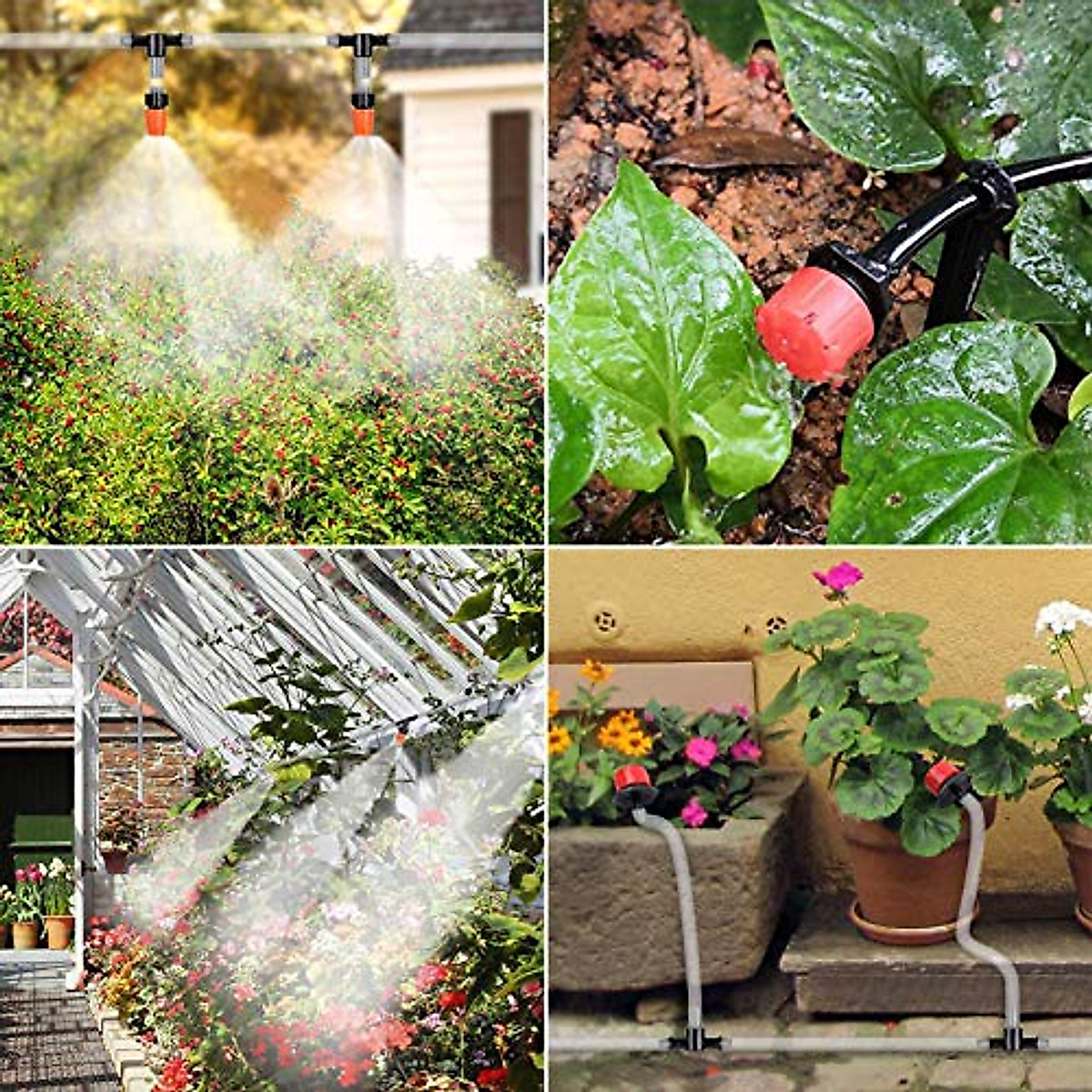 Kavolet Drip Irrigation Kit,131FT Garden Irrigation System, Garden Courtyard Automatic Watering System, Adjustable Watering Sprayer Dripper Kit,for Garden Greenhouse Flower Bed Patio Landscape