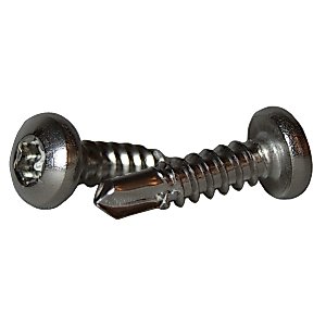 18-8 Stainless Steel Self-Drilling Screw, Plain Finish, Pan Head, Star Drive, #3 Drill Point, #10-16 Thread Size, 3/4" Length (Pack of 25)