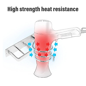 OSTTRPO Bathroom Hair Dryer Holder, Aluminum Alloy Material Wall Mounted Self Adhesive Hair Dryer Rack Compatible with All Hair Dryer Models - Silver