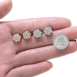 Moissanite Stud Earrings for Women Moissanite Earrings Lab Created Diamond Sutd Earrings Men Moissanite Earrings Screw Backs 18K Gold Plated Sterling Silver Big Diamond Earrings D Color VVS1 Clarity