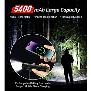 Bike Light Set USB Rechargeable - 5400mAh Bike Headlight & Taillight with Digital Display, 3 LED Super Bright 1600 Lumen 6 Lights Modes for All Bicycles, Road, Mountain, Night Riding