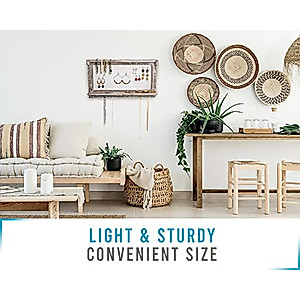 Comfify Rustic Jewelry Organizer – Wall Mounted Jewelry Holder w/Removable Bracelet Rod, Shelf & 16 Hooks – Perfect Earrings, Necklaces & Bracelets Holder – Rustic White