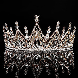 Ondder Gold Crowns and Tiaras for Women Birthday Princess Queen Crown for Girls Rhinestone Wedding Bridal Crown Crystal Quinceanera Crown Bride Tiara Headbands for Party Prom Pageant Costume Halloween