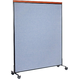 Global Industrial 60-1/4"W x 100-1/2"H Deluxe Mobile Office Partition Panel, Blue