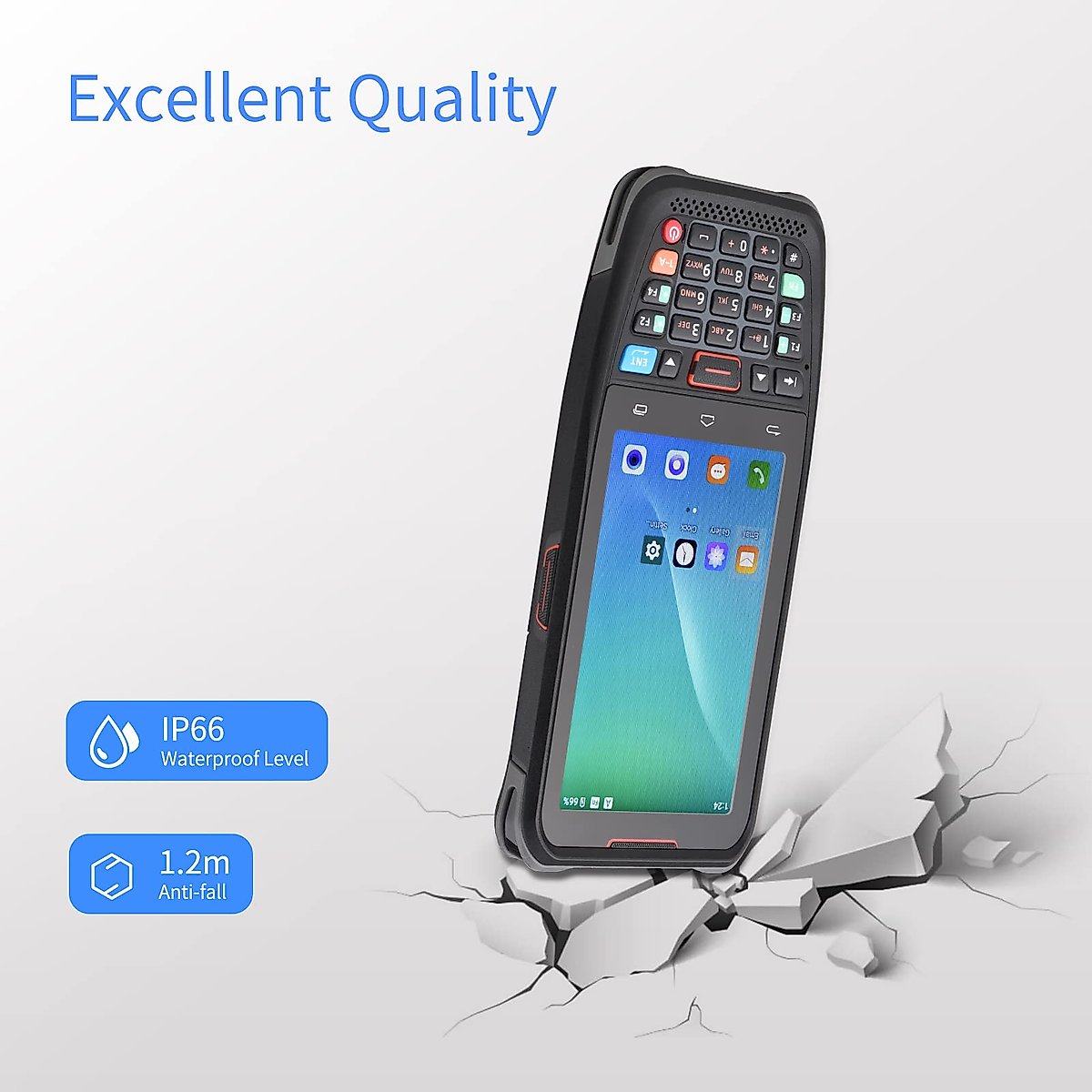 Pda Terminal,HXBER Handheld POS Android 10.0 PDA Terminal 1D/2D/QR Barcode Scanner Support 2/3/4G WiFi BT Communication with 4.0 Inch Touchscreen for Supermarket Restaurant Warehouse Retail Inventory
