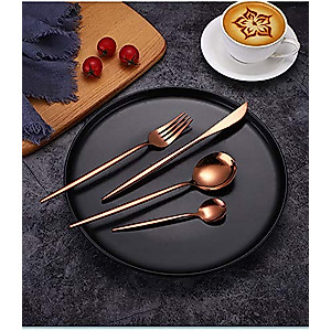 Rosegold 24 Silverware set for 6 people, gift sets with Premium box and Gift Letter, Stainless Steel Cutlery set, Housewarming Gift, flatware set with Knife/Fork/Spoon/Teaspoon